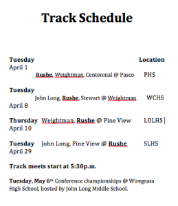 Track Schedule | Charles S. Rushe Middle School