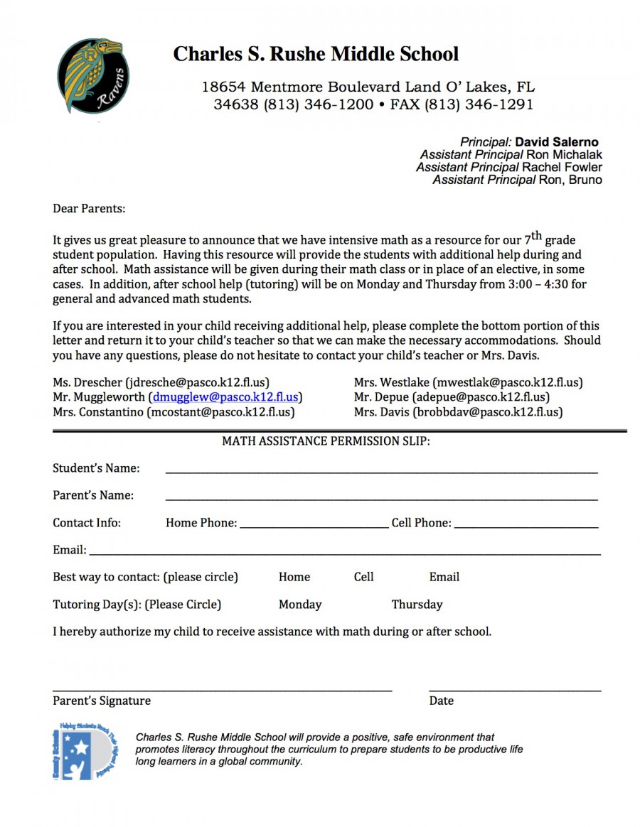 Math Tutoring Form-2[1] | Charles S. Rushe Middle School