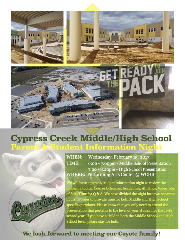 CCMHS Parent Night Flyer | Charles S. Rushe Middle School