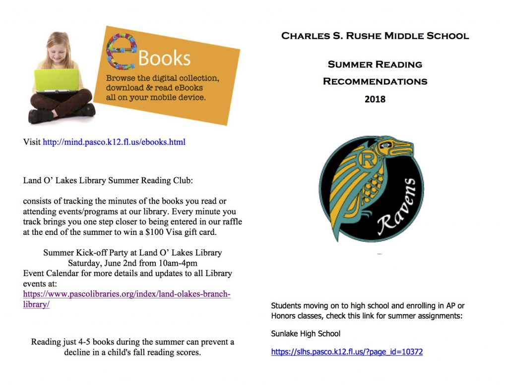 CSRMS Summer Reading Suggestions and More!! | Charles S. Rushe Middle ...