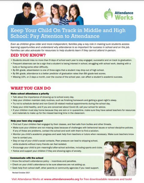 Keep Your Child On Track in Middle School: Pay Attention to Attendance ...